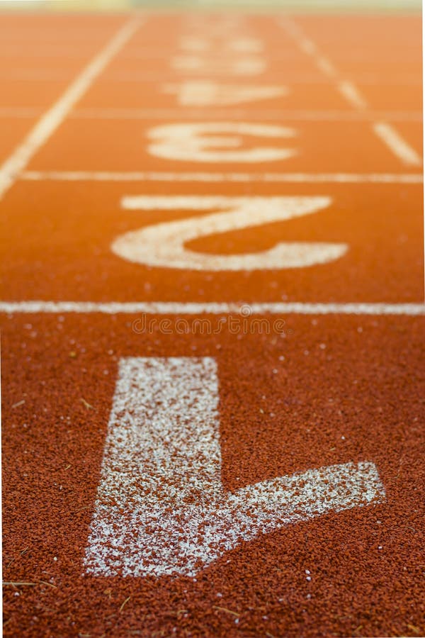 Red running track stock photo. Image of healthy, compete - 164526102