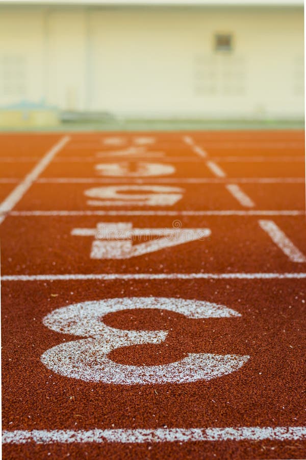 Red running track stock photo. Image of finish, contemporary - 164526302