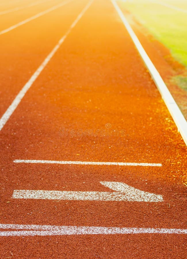 Red running track stock photo. Image of contest, race - 164526156