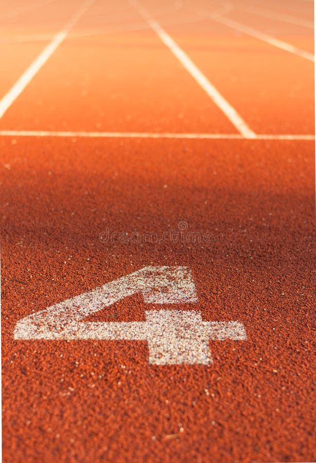 Red running track stock photo. Image of finish, contemporary - 164526302