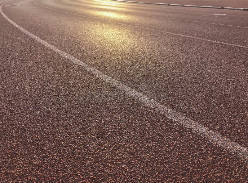 Red Running Track for Athletics Stock Image - Image of path ...
