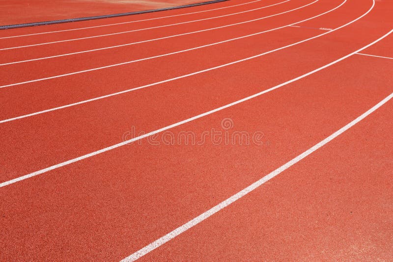 Red running track stock photo. Image of recreation, racecourse - 32941908
