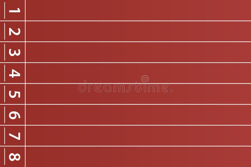 Red Running Track Lanes with Numbers Stock Photo - Image of fitness ...
