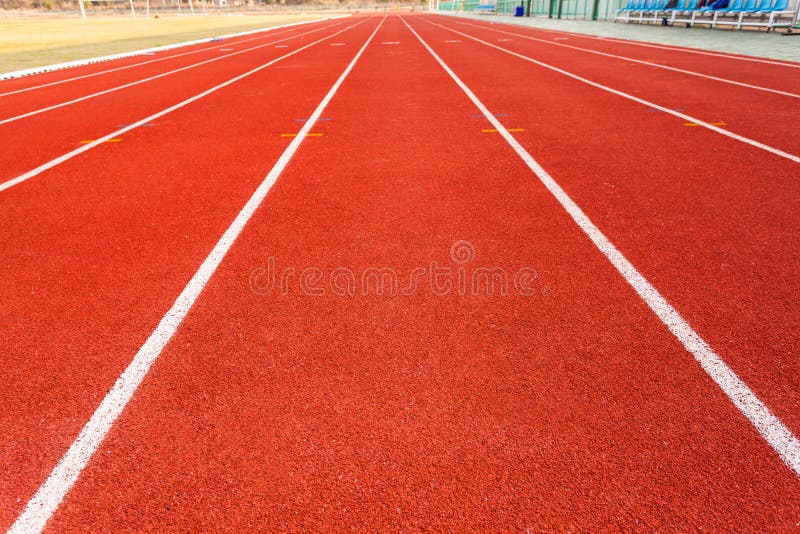 Red running track stock photo. Image of pace, game, circles - 80650148