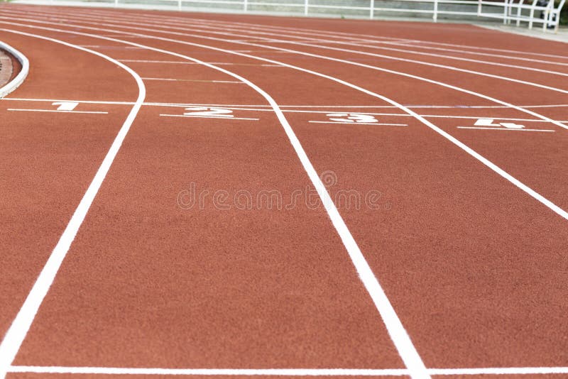 Red Running Track stock photo. Image of ground, activity - 133399608