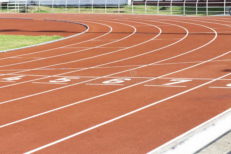 Red Running Track stock image. Image of running, curve - 133398847