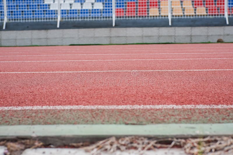 The Special Running Track is Red Stock Image - Image of training ...