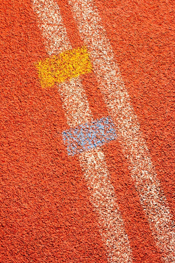 Red Running Track Synthetic Rubber on the Athletic Stadium Stock Image ...