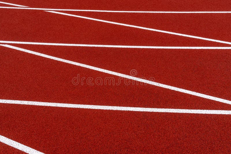 Red Running Track White Lines Stock Image - Image of arena, athletic ...