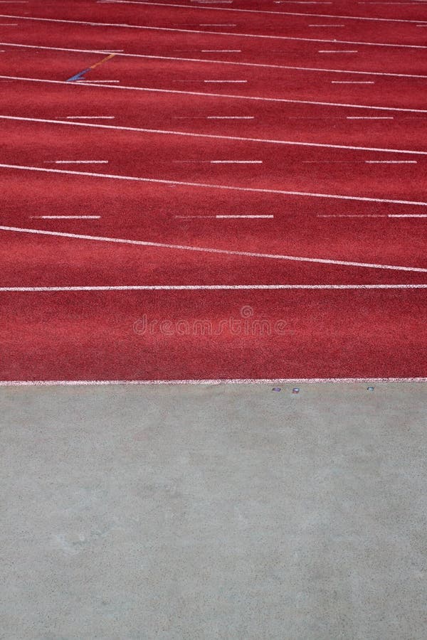 Red Runway of a Track and Field Stadium Stock Image - Image of active ...