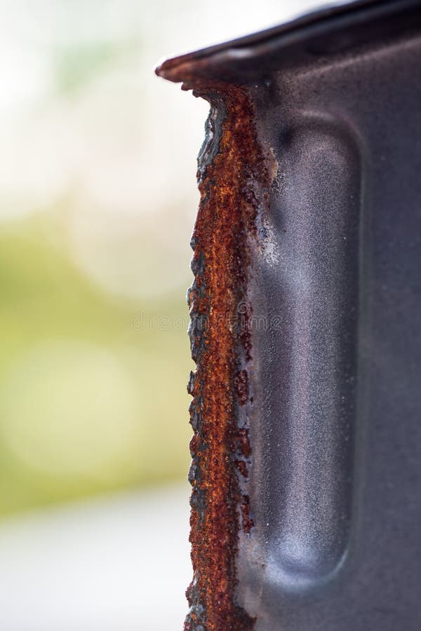 Red Rust on the Edges of the Cut Steel Stock Image - Image of ...