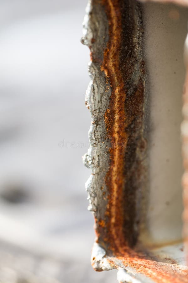 Red Rust on the Edges of the Cut Steel Stock Image - Image of ...