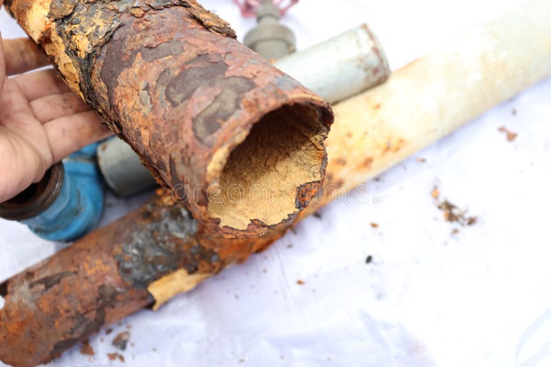 Red Rust on the Inside Old Pipe Stock Image - Image of brown, oxidized ...