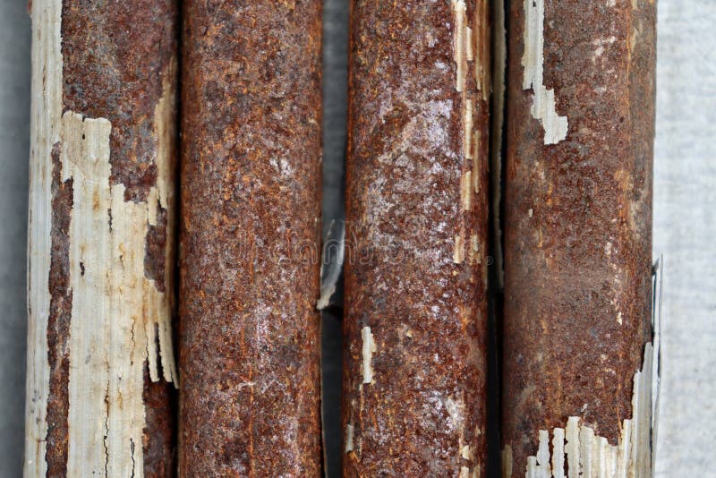 Red rust on the pipe stock image. Image of messy, color - 185159137