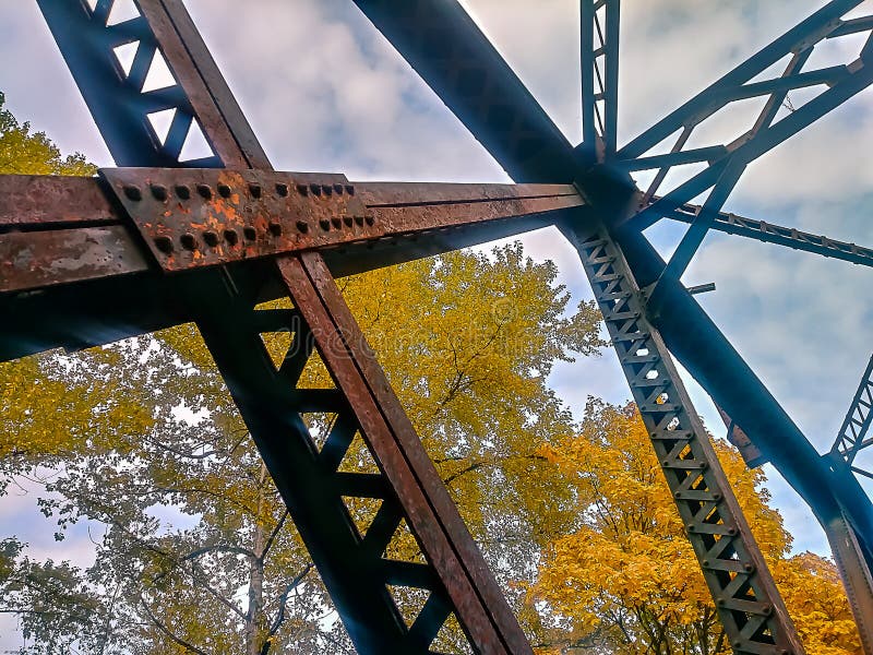 Red Rusted Steel Beams Fall Stock Photo - Image of iron, colorful ...