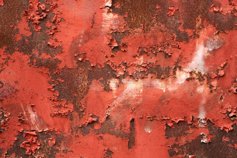 Red, Rusty Background with Peeling Paint. Stock Photo - Image of iron ...