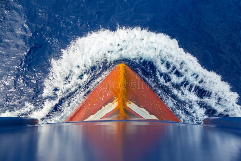 Red Rusty Bulb of a Tanker. Stock Photo - Image of bulb, blue: 82544214