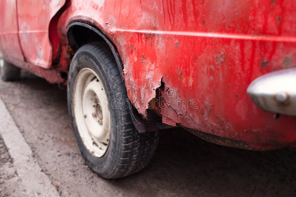 Red rusty car stock photo. Image of fragment, color, rust - 49064840