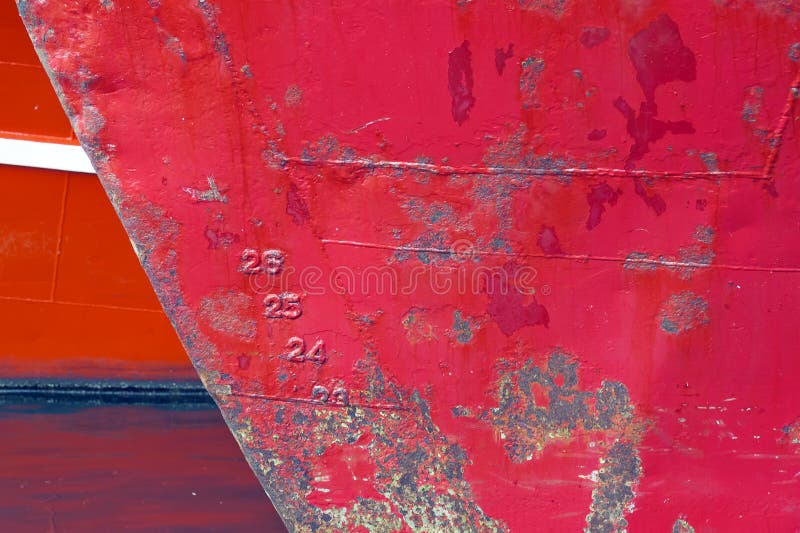 Red Rusty Metal Texture on the Ship Stock Image - Image of metal ...