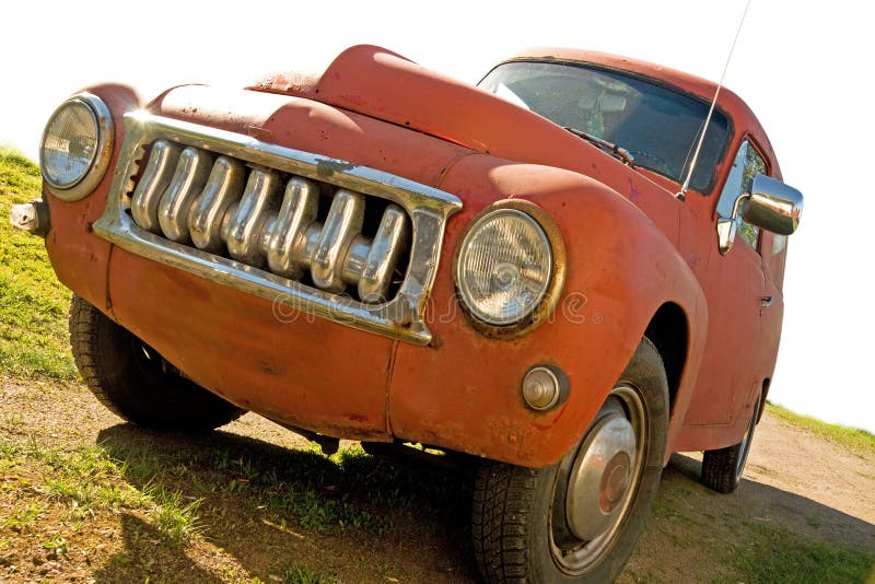 Red rusty vintage car stock image. Image of rusty, vehicle - 12756099