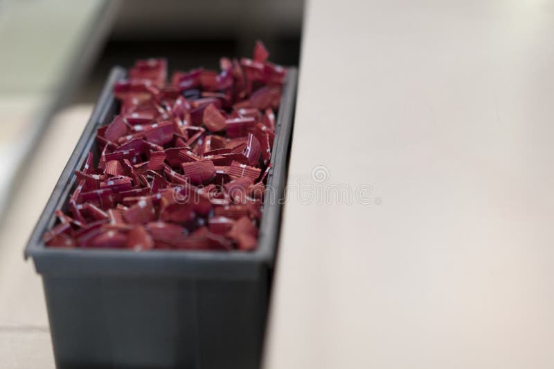Red Sachets with Sugar in a Box Stock Photo - Image of design, blue ...