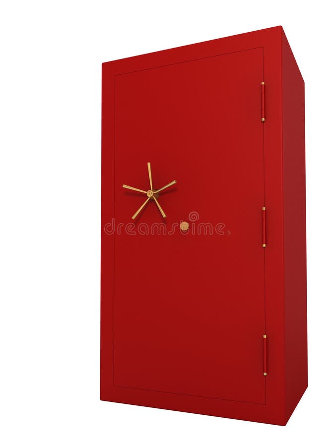 Red Safe Isolated White Background Include Clipping Path Stock ...