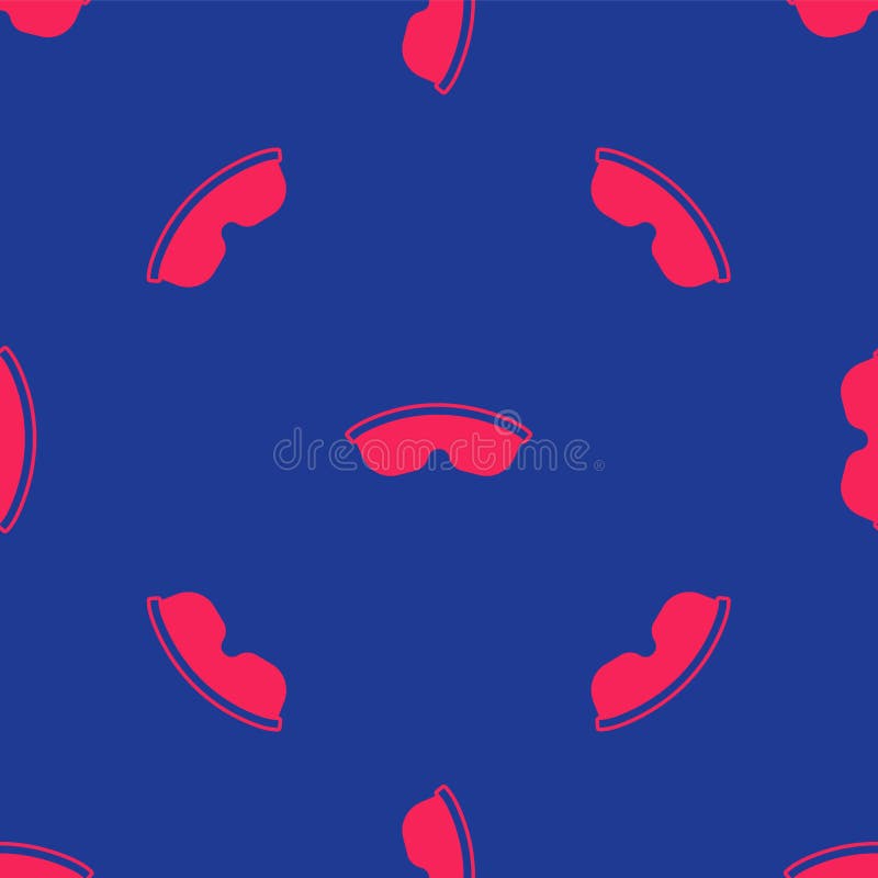 Red Safety Goggle Glasses Icon Isolated Seamless Pattern on Blue ...