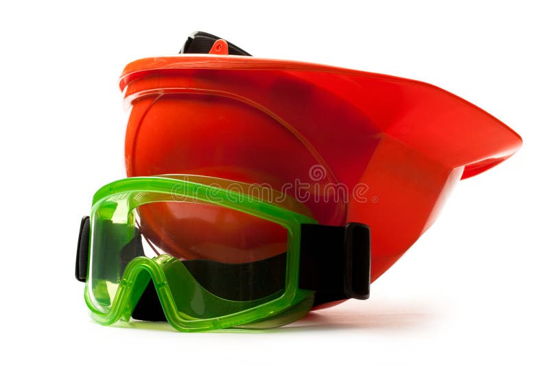 Red safety helmet stock image. Image of green, equipment - 24891215