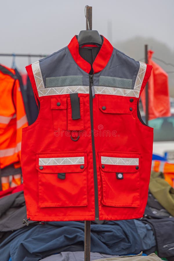 Red Safety Vest stock image. Image of vivid, reflective - 260278683