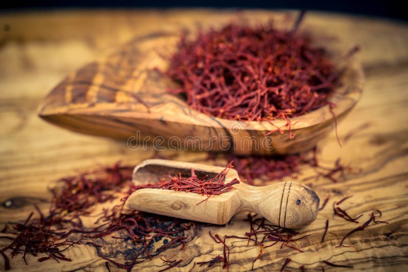 Red Saffron threads stock image. Image of food, arabic - 205851747