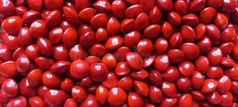 Red saga tree seeds stock photo. Image of apple, quail - 271098142