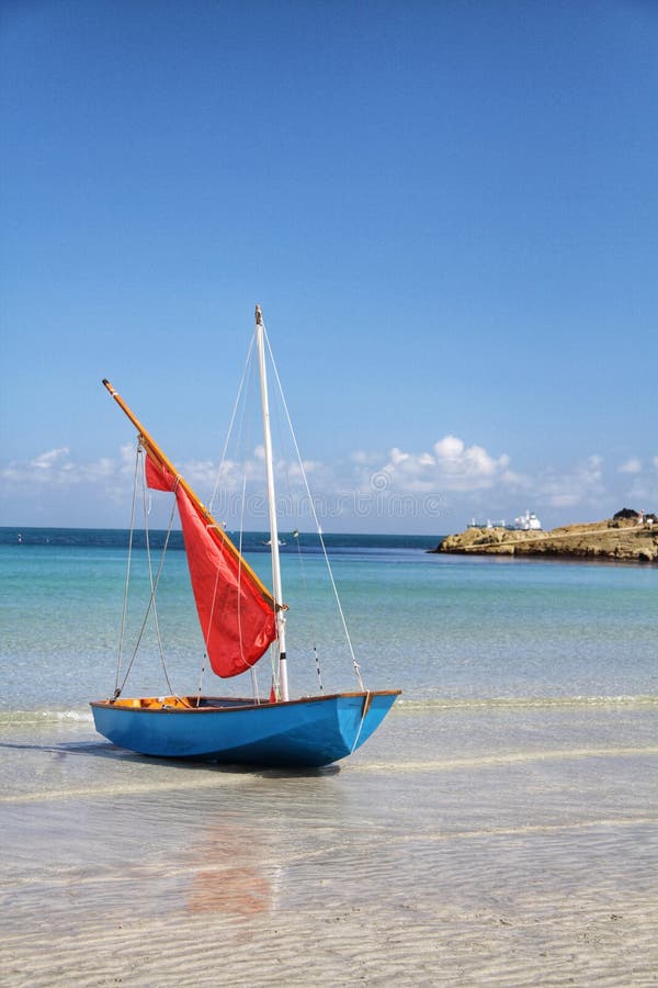 Red Sail Boat stock photo. Image of activities, sailing - 69129974