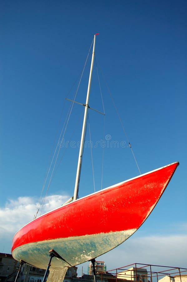Red sailboat stock image. Image of sailboat, nature, sail - 574223