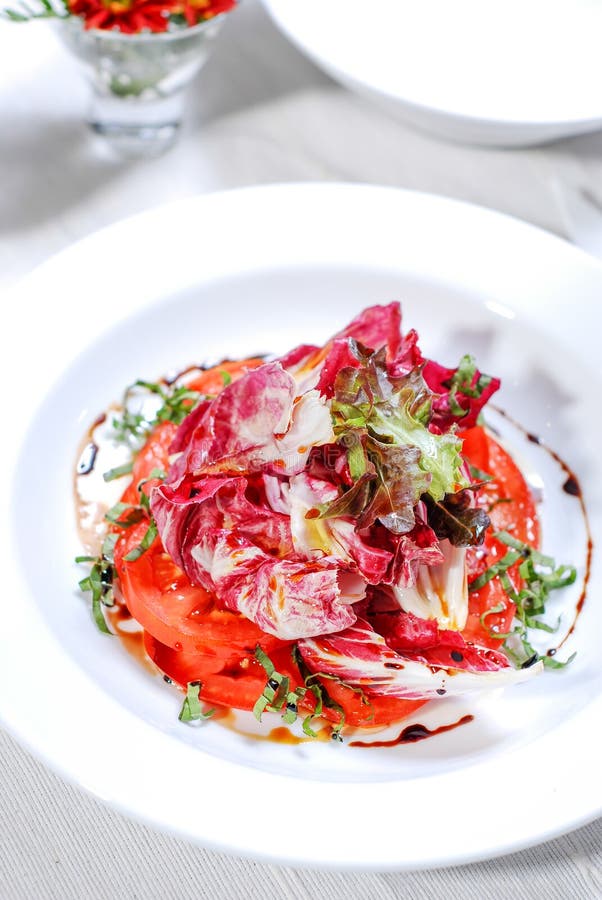 Red salad Vegetarian dish stock image. Image of herbs - 105314535