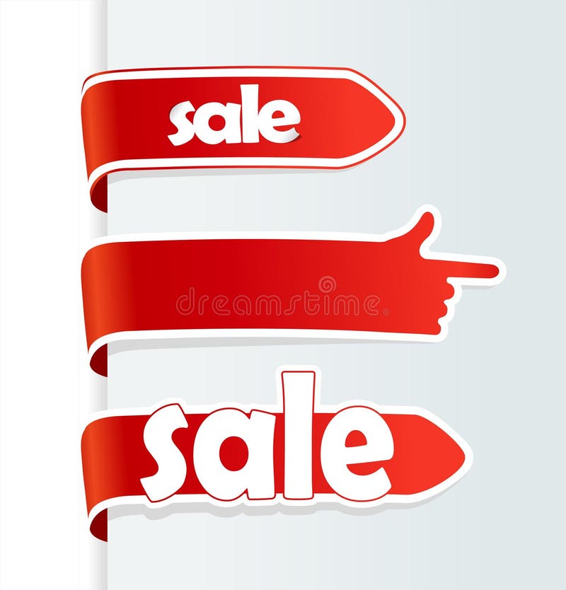 Red arrow with sale sign. stock vector. Illustration of presentation ...