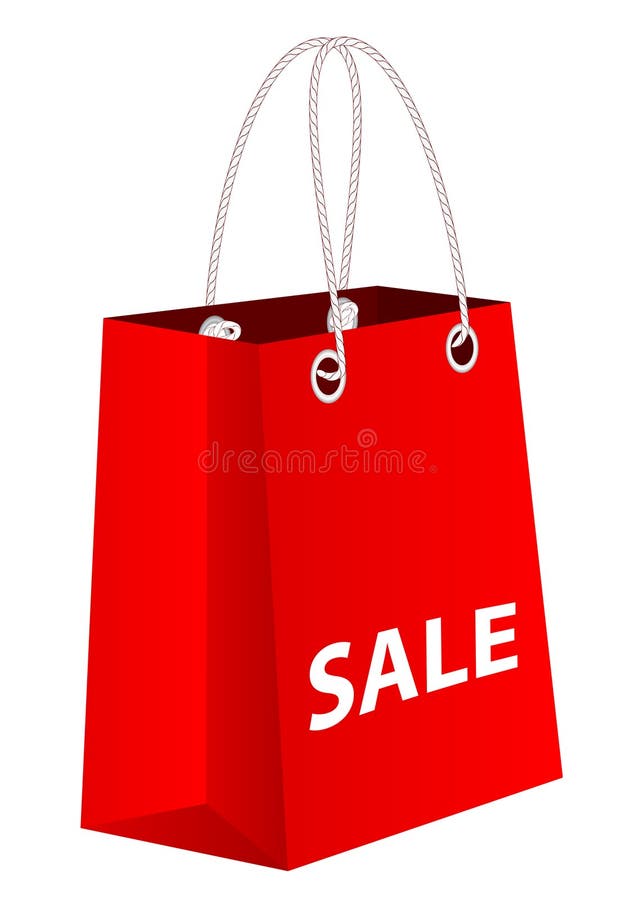 Shopping Bags with the Word Sale Stock Illustration - Illustration of ...