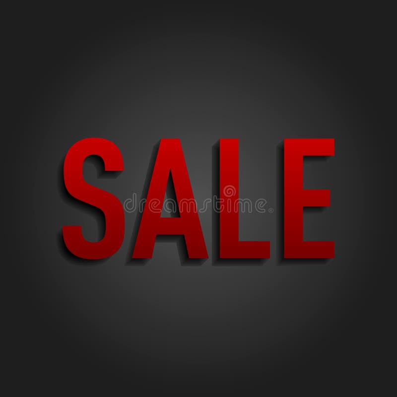 Red Sale on Black Background. Vector Illustration Stock Vector ...