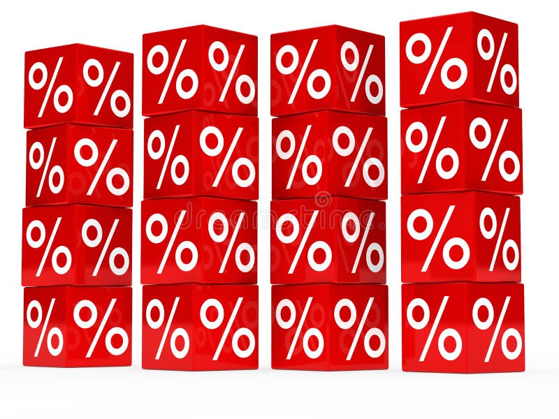 Red sale cube tower stock illustration. Illustration of calculation ...