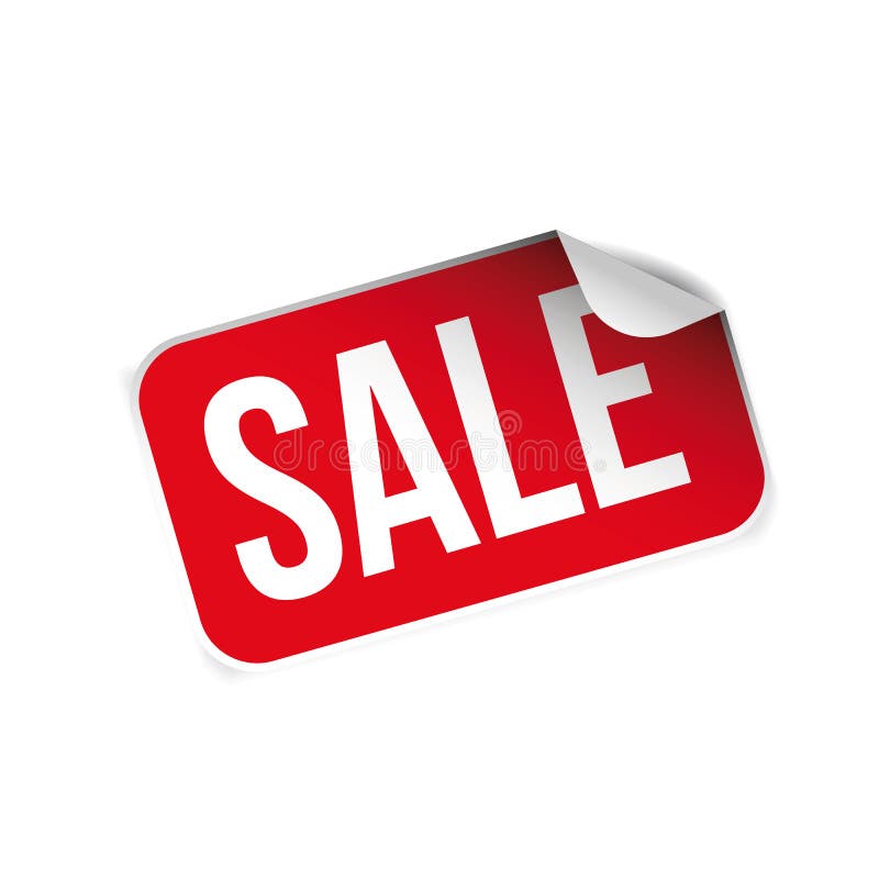 Red Sale Label Isolated on White Stock Vector - Illustration of sale ...
