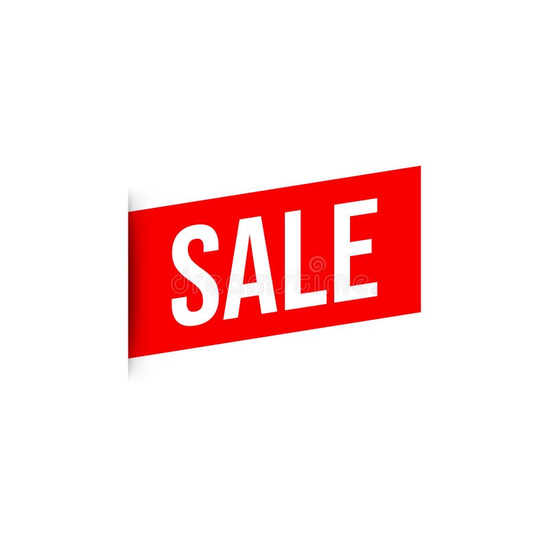 Red Sale Label Tag. Realistic Shadow Stock Vector - Illustration of ...