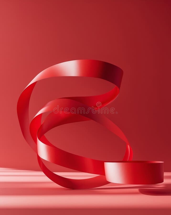 Red Sale Ribbon Banner Winding on Red Background Stock Photo - Image of ...