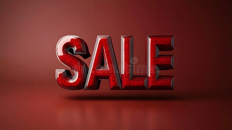 Red SALE Sign, 3D Rendered. Stock Photo - Image of design, minimalistic ...