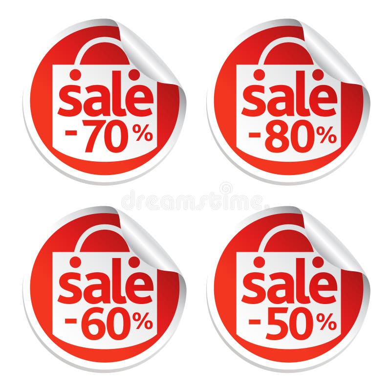 Red sale sticker stock vector. Illustration of customers - 48026669