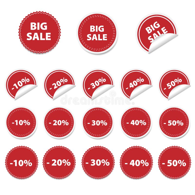 Red sale stickers stock illustration. Illustration of market - 47621382