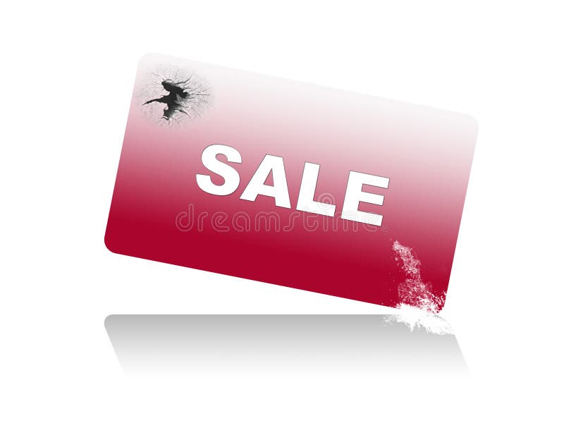 Red sale ticket stock illustration. Illustration of blank - 23133086