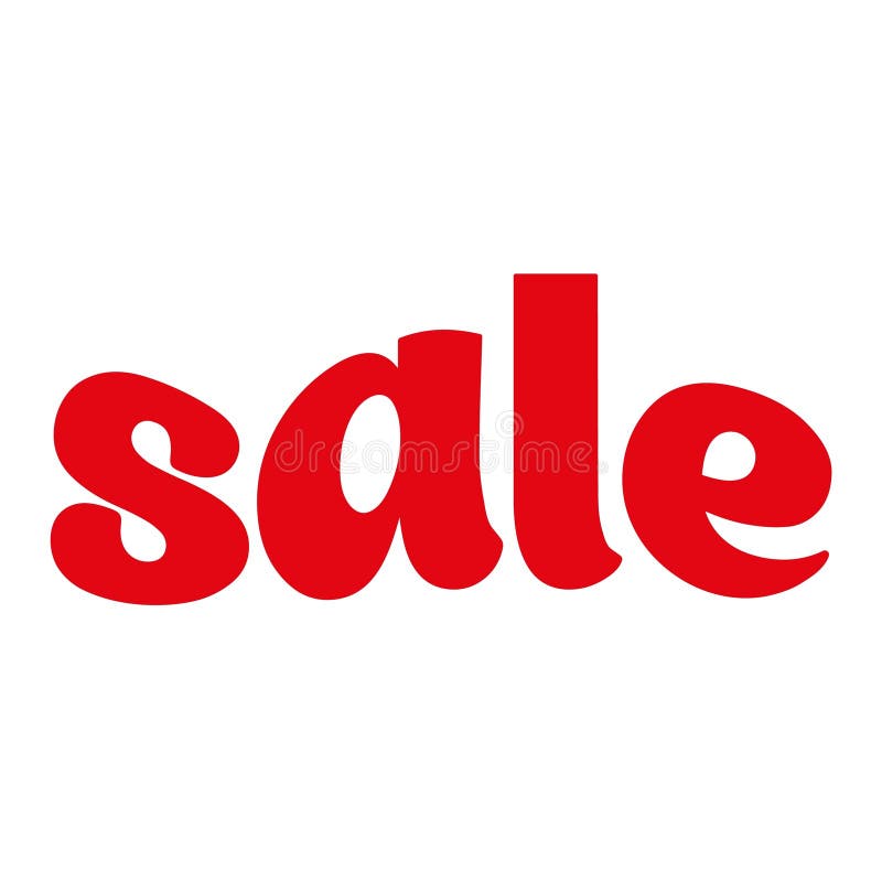 Red Sale Wave Text. Isolated on White Background Stock Vector ...