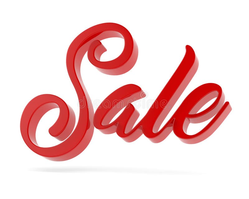 Red Sale on White Background. Isolated 3D Illustration Stock ...