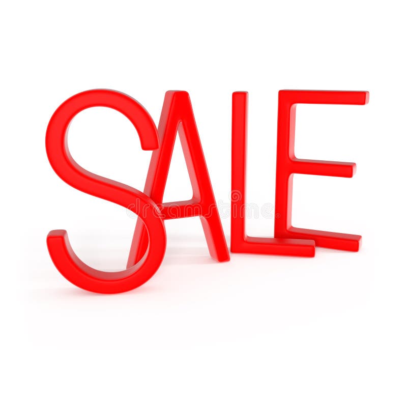 Red Sale word on white stock illustration. Illustration of background ...