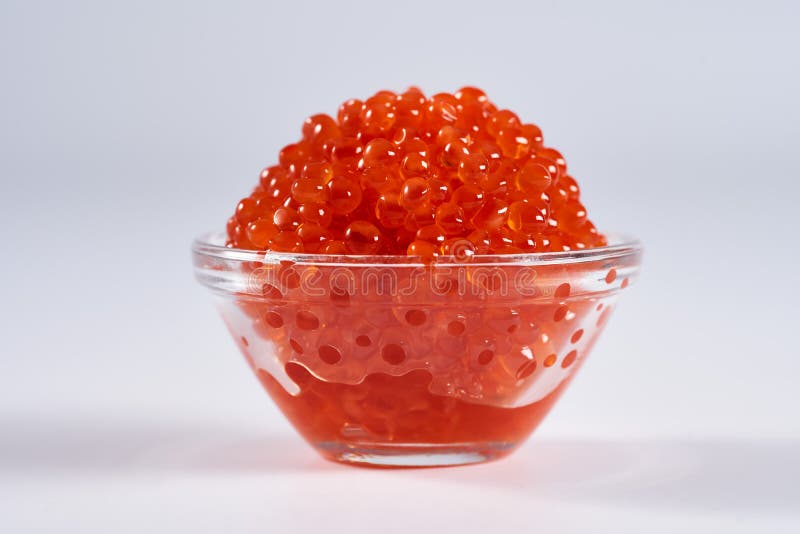 Red Salmon Roe Isolated on White Stock Image - Image of snack, caviar ...