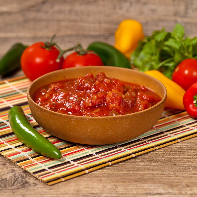 Red Salsa stock photo. Image of appetizer, pepper, meal - 44479684